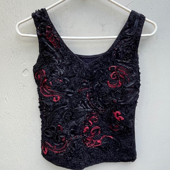 Tops | Rose Pattern Shaped Tank Top | Poshmark